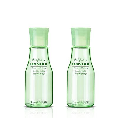 China PET Plastic Cosmetic Bottles 50ml Skin Care Travel Bottles with Screw Cap 20/410 Neck for sale