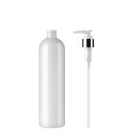 China 16 Oz Empty Shampoo Bottles White 480ml With Silver Collar Pump for sale
