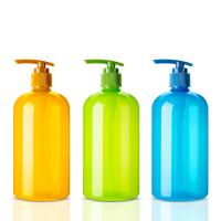 China Non Spill Reusable Plastic Shampoo Bottles Round 500ML Color Customized for sale
