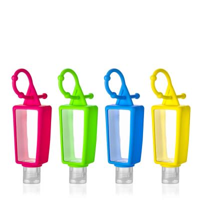 China 30ml 1oz Empty Clear PET Plastic Bottles with Flip Cap for Hand Sanitizer Soap for sale