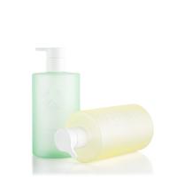 China Cylindrical Plastic Shampoo Bottles 350ML  Matte Oil Painting Empty Pump Bottles for sale