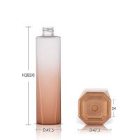 China Square 10 OZ 300ml Plastic Pump Bottles With Gold Collar Pump for sale