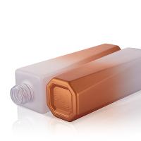 China Square 10 OZ 300ml Plastic Pump Bottles With Gold Collar Pump for sale