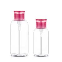 China Round Shoulder Clear Plastic Cosmetic Bottles 250ML 500ML For Cleansing Water for sale