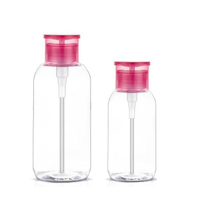 China Round Shoulder Clear Plastic Cosmetic Bottles 250ML 500ML For Cleansing Water for sale