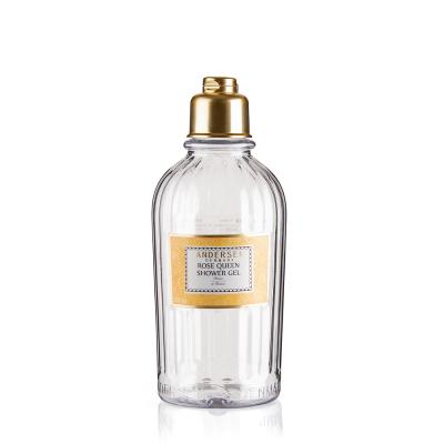 China 250ml PET Plastic Cosmetic Bottle with Flip Top Cap Engraving Logo Custom Clear White for sale