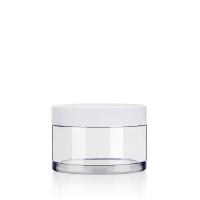 China 50ml Heavy Wall Crystal PET Plastic Jars for Cosmetic Facial Mask Packaging for sale