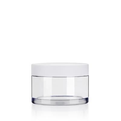 China 50ml Heavy Wall Crystal PET Plastic Jars for Cosmetic Facial Mask Packaging for sale