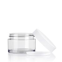 China 50ml Heavy Wall Crystal PET Plastic Jars for Cosmetic Facial Mask Packaging for sale