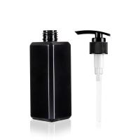China PET Plastic Shampoo Bottles 240ml 8 OZ Square Empty Lotion Bottles with Pump for sale
