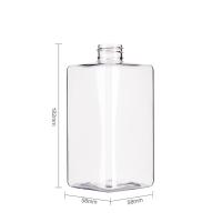 China Square Clear Plastic Shampoo Bottles With Pump Personal Care Packaging 500ml for sale