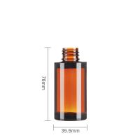 China 30ml Cosmetic Bottles Thick Wall Pet Amber Plastic Bottles With Dropper for sale