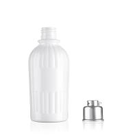 China 250ml PET Plastic Cosmetic Bottle with Flip Top Cap Engraving Logo Custom Clear White for sale