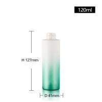 China PET PCR Plastic Cosmetic Bottles And Jar Set Round Shape Gradient Matte OEM for sale