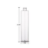 China PET Plastic Hair Care Containers 320ml Long Slim Round With Disc Cap for sale