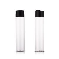 China PET Plastic Hair Care Containers 320ml Long Slim Round With Disc Cap for sale