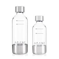 China Refillable PET Soda Maker Bottle 500ml 1000ml Stainless Steel Cap Base for sale