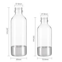 China Refillable PET Soda Maker Bottle 500ml 1000ml Stainless Steel Cap Base for sale