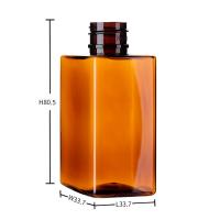 China Amber Square Small 60ml PCR PET Plastic Lotion Bottle Cosmetic Containers for sale