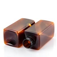 China Amber Square Small 60ml PCR PET Plastic Lotion Bottle Cosmetic Containers for sale
