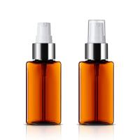China Amber Square Small 60ml PCR PET Plastic Lotion Bottle Cosmetic Containers for sale