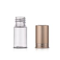China 10ml Clear PET Plastic Cosmetic Bottles with Gold Screw Cap 18/410 Neck for sale