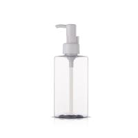 China 200ml Square PET Cosmetic Bottles 24/410 Neck for Body Oil Clear Empty for sale