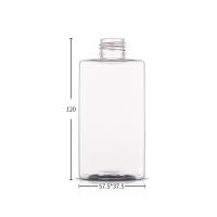 China 200ml Square PET Cosmetic Bottles 24/410 Neck for Body Oil Clear Empty for sale