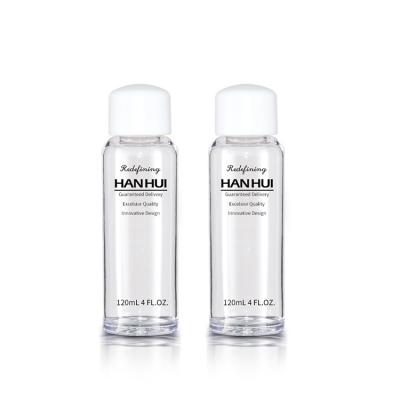 China 120ml Clear Thick Wall PET Plastic Cosmetic Bottle 24/410 Double Layer Cap for sale