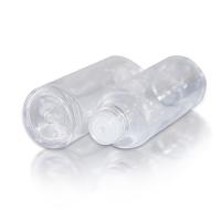 China 120ml Clear Thick Wall PET Plastic Cosmetic Bottle 24/410 Double Layer Cap for sale