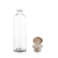 China 120ML 250ML Boston Round Empty Cosmetic Plastic Bottle With Flip Cap for sale