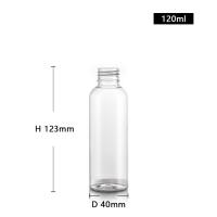 China 120ML 250ML Boston Round Empty Cosmetic Plastic Bottle With Flip Cap for sale