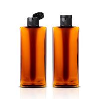 China Amber Square PET 200ml Hair Care Bottle 24/410 Flip Top Cap for sale