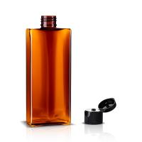 China Amber Square PET 200ml Hair Care Bottle 24/410 Flip Top Cap for sale
