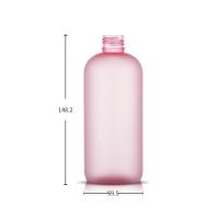 China 300ml Matte Finish PET Boston Round Bottle for Hair Gel Shampoo Custom Logo for sale