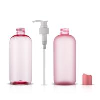 China 300ml Matte Finish PET Boston Round Bottle for Hair Gel Shampoo Custom Logo for sale