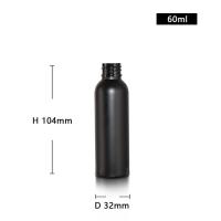 China 60ml PET Boston Round Hair Care Bottle Plastic Containers Custom Black Color 20/410 for sale