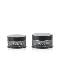 China Custom Gray PET Plastic Wide Mouth Jars 50ml 80ml for Facial Cream with Screw Cap for sale