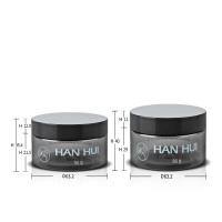 China Custom Gray PET Plastic Wide Mouth Jars 50ml 80ml for Facial Cream with Screw Cap for sale