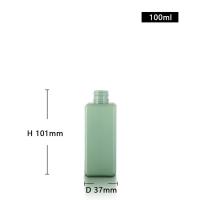 China 100ml Square PET Plastic Cosmetic Bottle with Sprayer Lotion Pump 20/410 Neck for sale