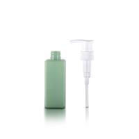 China 100ml Square PET Plastic Cosmetic Bottle with Sprayer Lotion Pump 20/410 Neck for sale