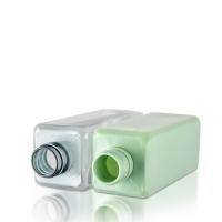 China 100ml Square PET Plastic Cosmetic Bottle with Sprayer Lotion Pump 20/410 Neck for sale