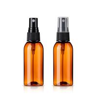 China 50ml PET PCR Plastic Spray Bottle Amber Fine Mist Sprayer Travel Size for sale