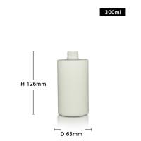China Soft Touch Finish Plastic Lotion Bottle 300ml Round Shape With Matte Pump for sale