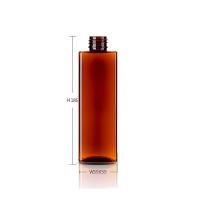 China Square Amber PET Plastic 500ml Empty Pump Bottles for Shampoo and Body Wash for sale