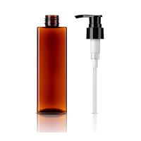 China Square Amber PET Plastic 500ml Empty Pump Bottles for Shampoo and Body Wash for sale