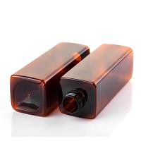 China Square Amber PET Plastic 500ml Empty Pump Bottles for Shampoo and Body Wash for sale