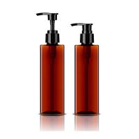 China Square Amber PET Plastic 500ml Empty Pump Bottles for Shampoo and Body Wash for sale