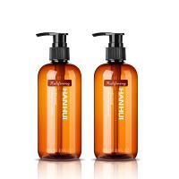 China Amber Boston Round Shape Empty Lotion Bottle With Neck Size 24/410 Pump for sale
