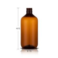 China 500ML Amber PET PCR Plastic Pump Bottle for Shampoo Hair Care 28/410 for sale